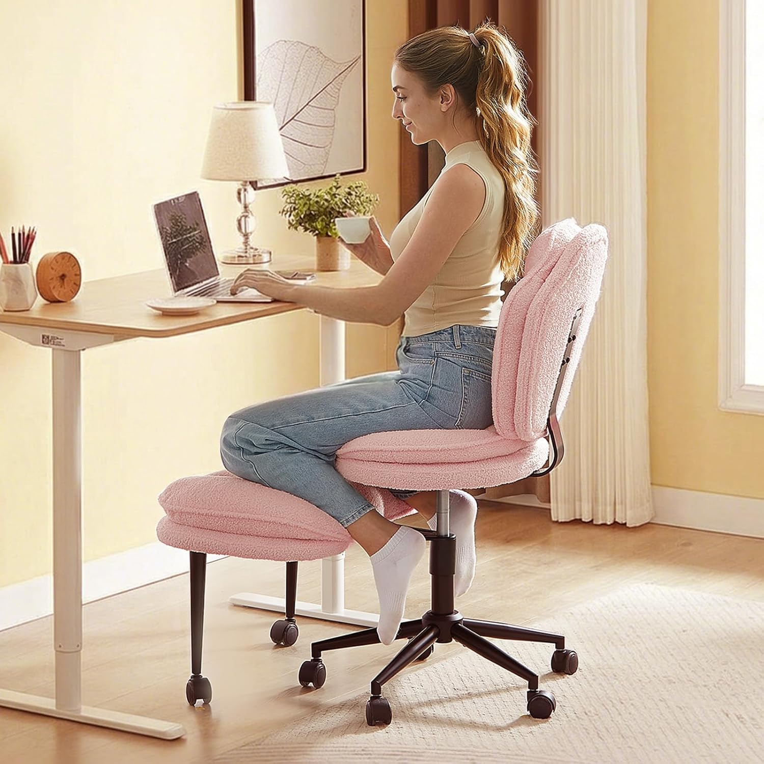 Amazon.com: Pinmoco Ergonomic Cross Legged Office Chair for ADHD ...