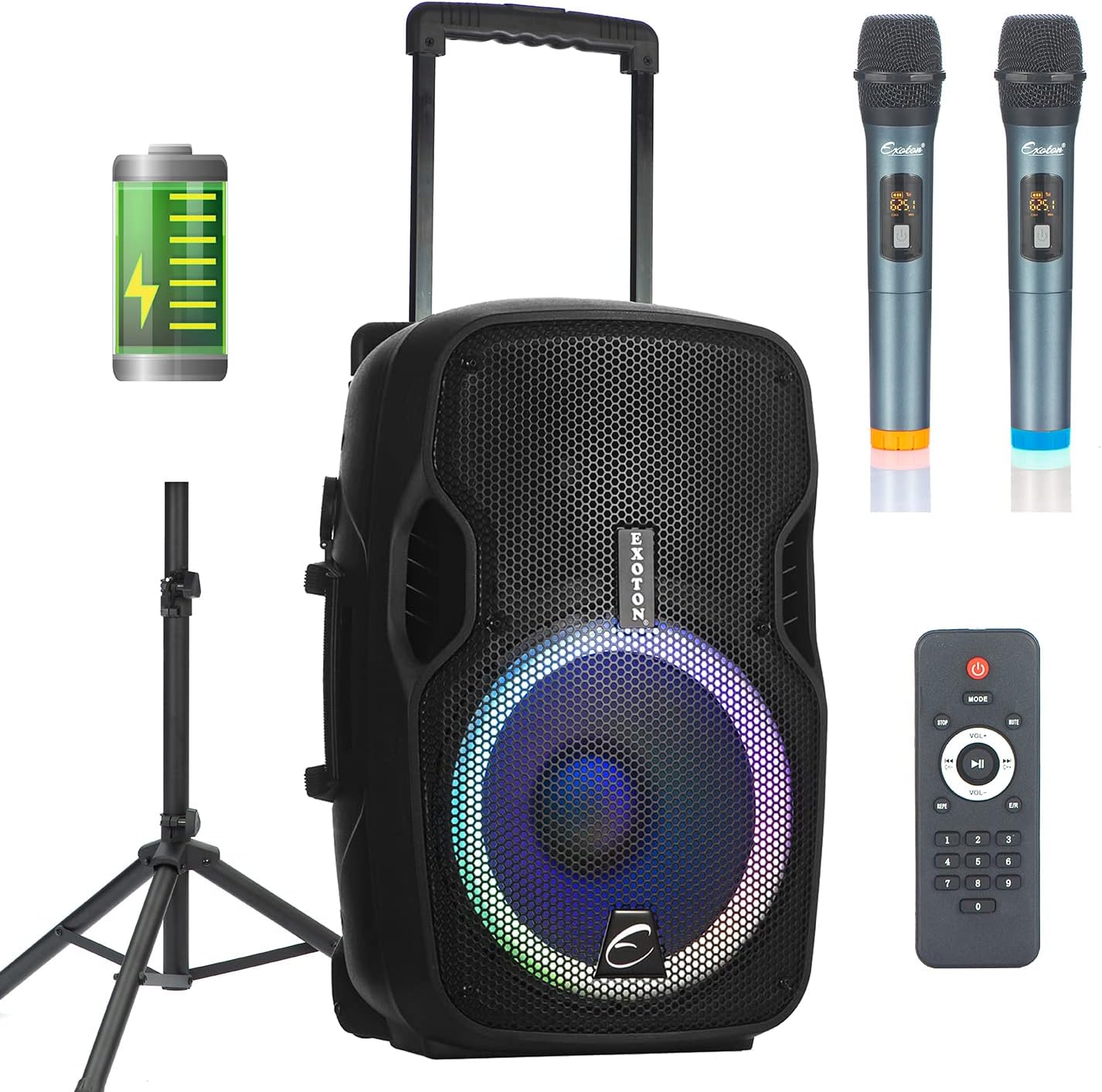 Amazon.com: PA Speaker System - 600W Active Bluetooth Compatible ...