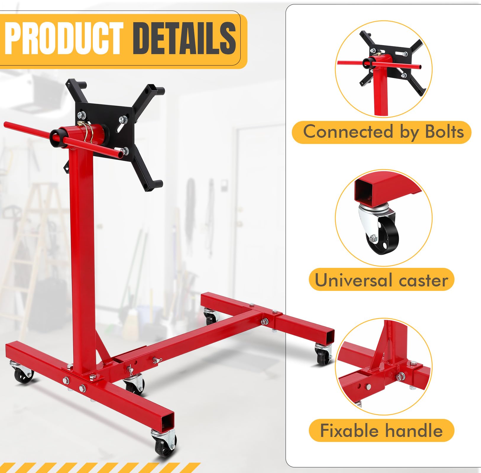 Snapklik.com : COZONY Engine Stand, 1500 Lbs (3/4 Ton) Rotating Engine ...