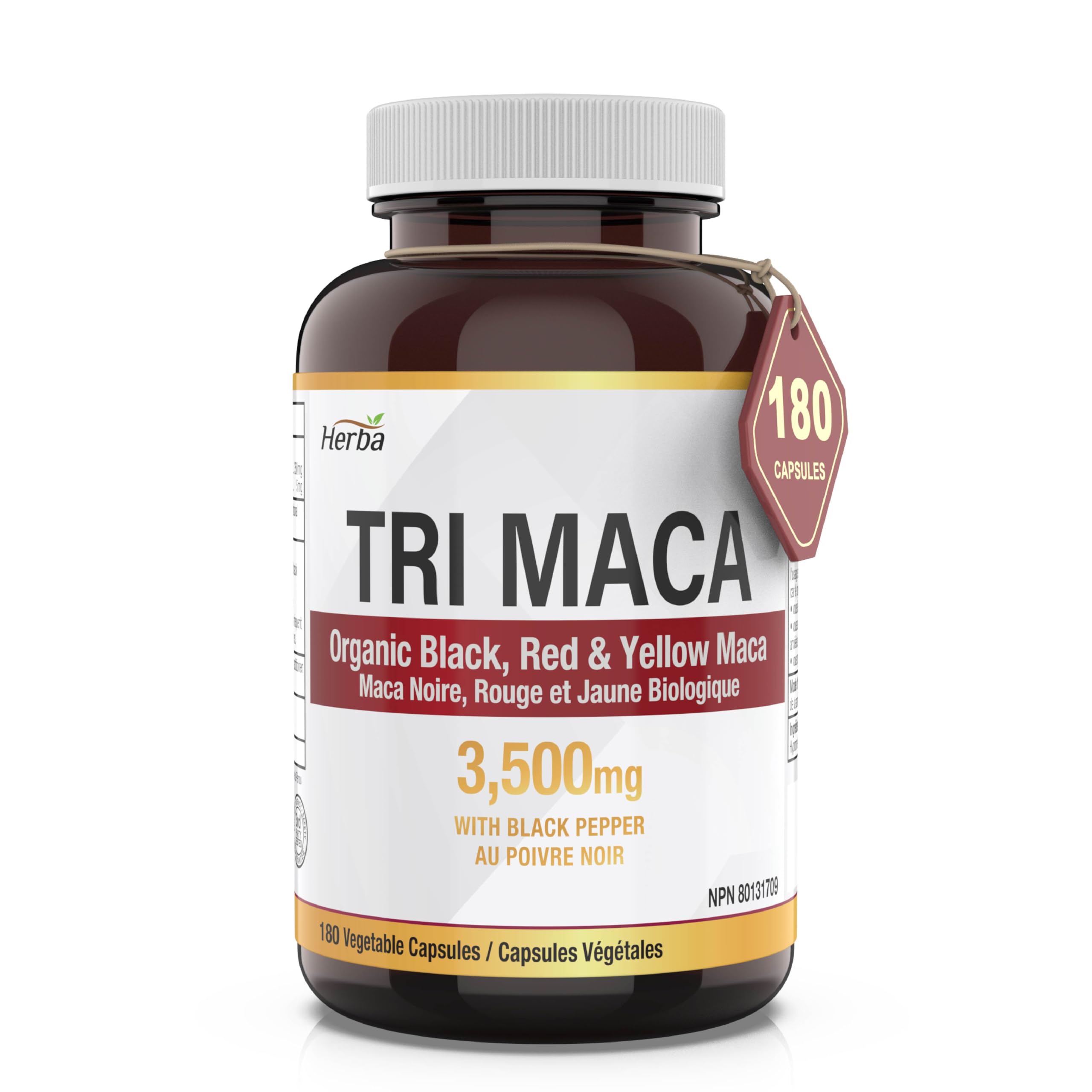 Organic Tri Maca Root for Men & Women 3500mg – 180 Capsules | Yellow ...