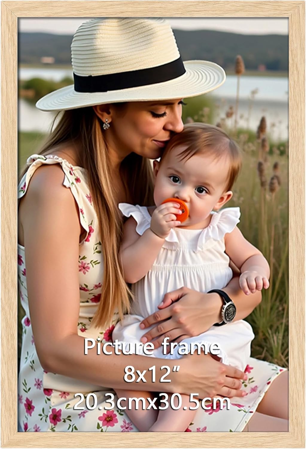 Ditwis 12x8 Photo Frame Wood Colour, Modern Natural Picture Frame for ...