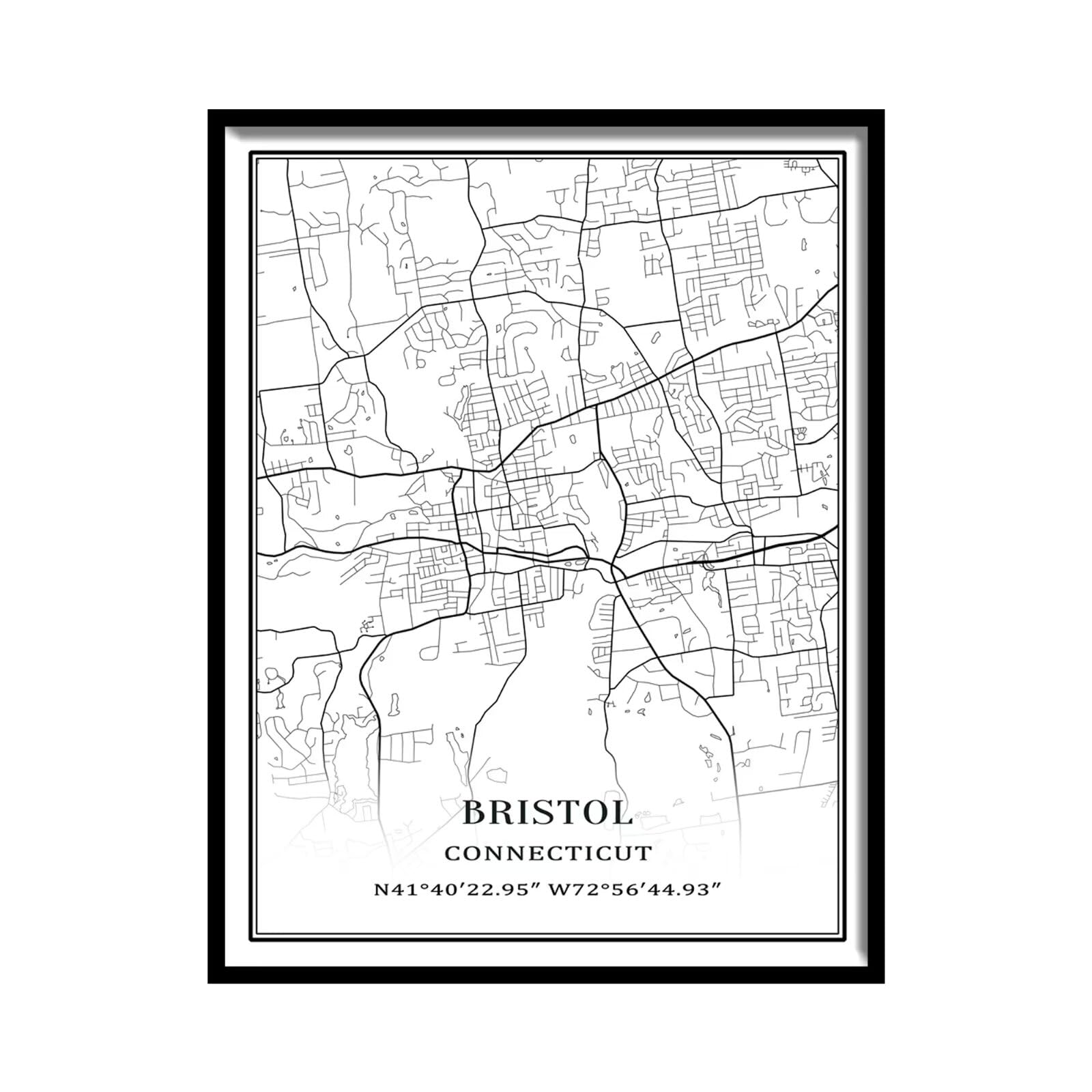 Streets Of Bristol Ct Map Historic City Map Bristol Connecticut