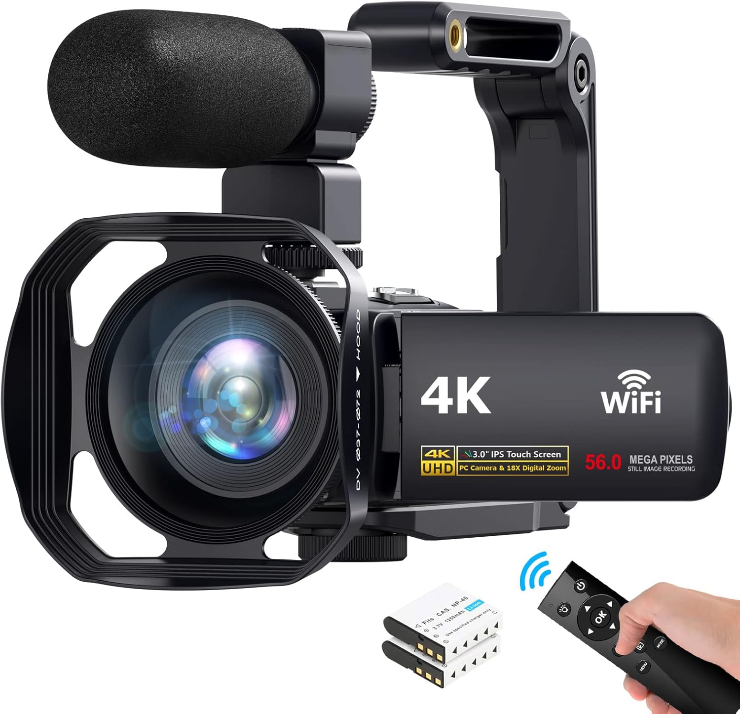 Amazon.com : ANGIEHAIE Video Camera Camcorder Ultra HD 56MP Vlogging ...