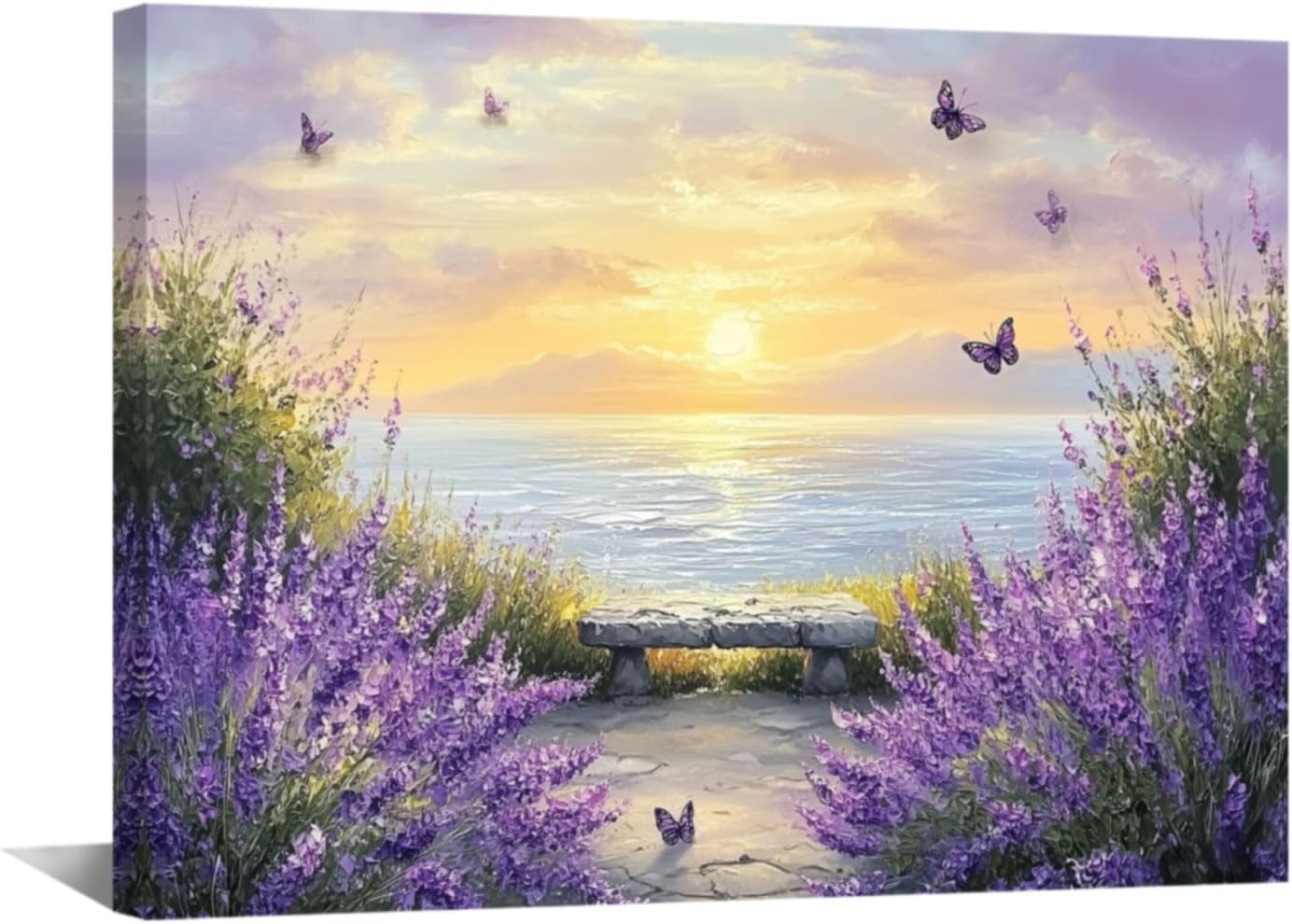 Amazon.com: YMXDYMJSW Coastal Lavender Wall Art Purple Lavender Flowers ...