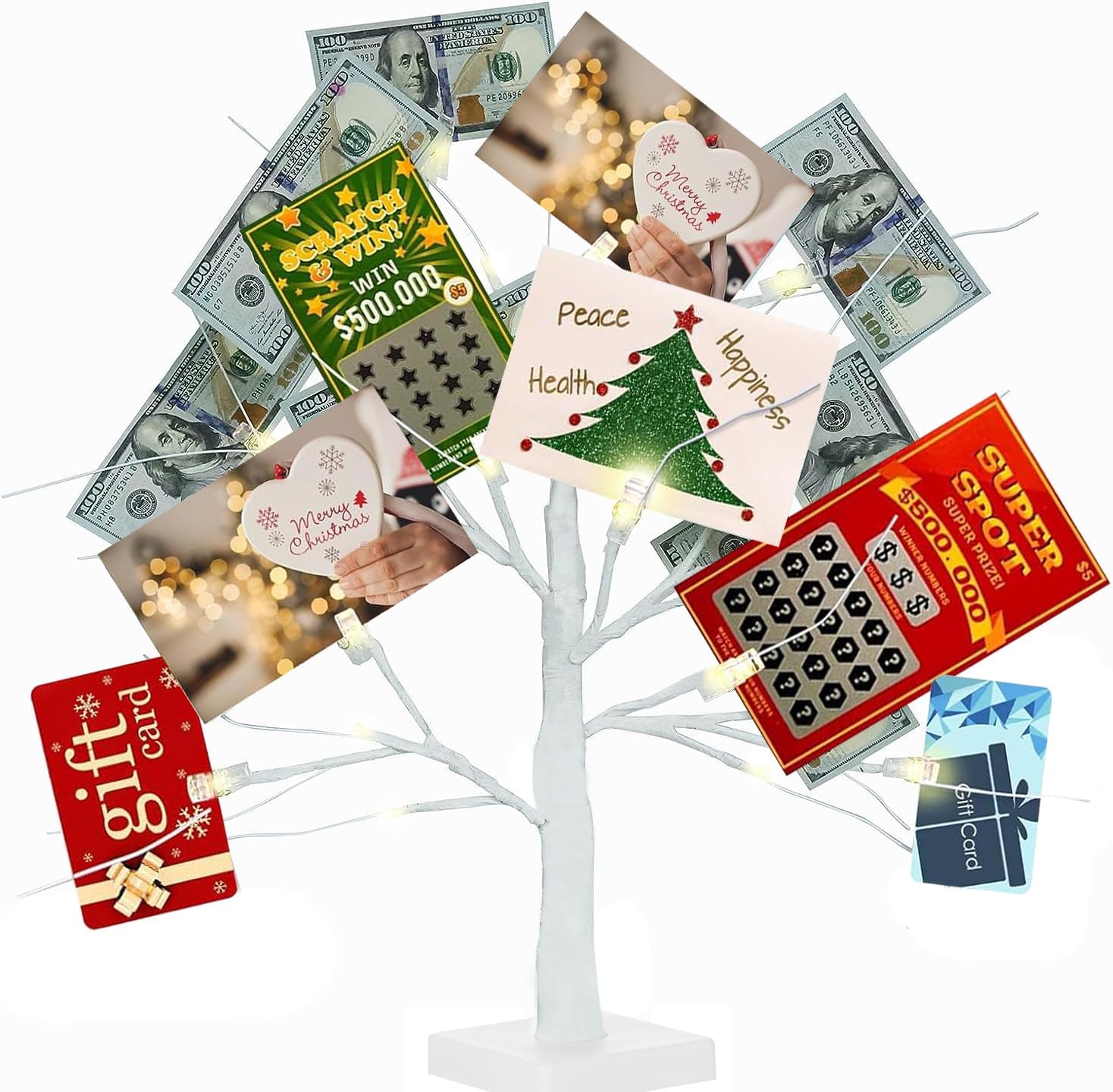 Amazon.com: Coume Money Tree Gift Card Holder LED Birch Twig Tree ...