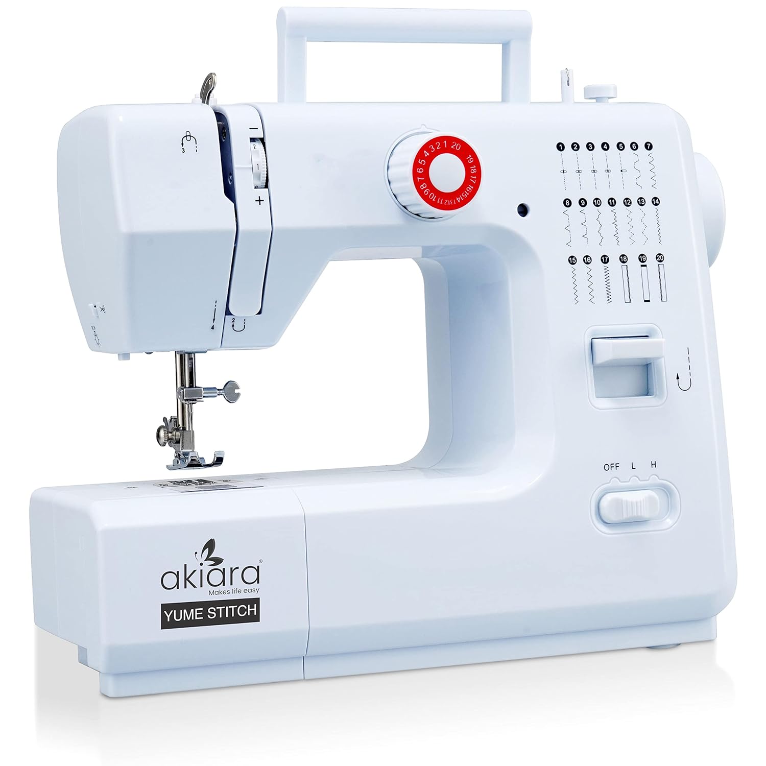 Akiara Stiching Machine with 20 Stitch Patterns, Reverse Stitch, Sewing ...