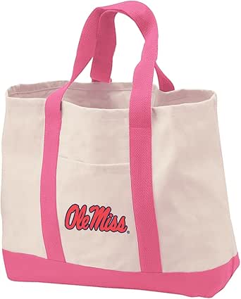 Amazon.com: Ole Miss Tote Bags NATURAL COTTON Ole Miss Tote Bag ...