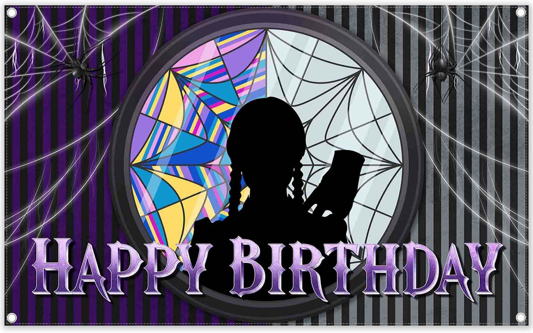 Amazon.com : Wednesday Addams and Enid Backdrop Stained Gass Window ...