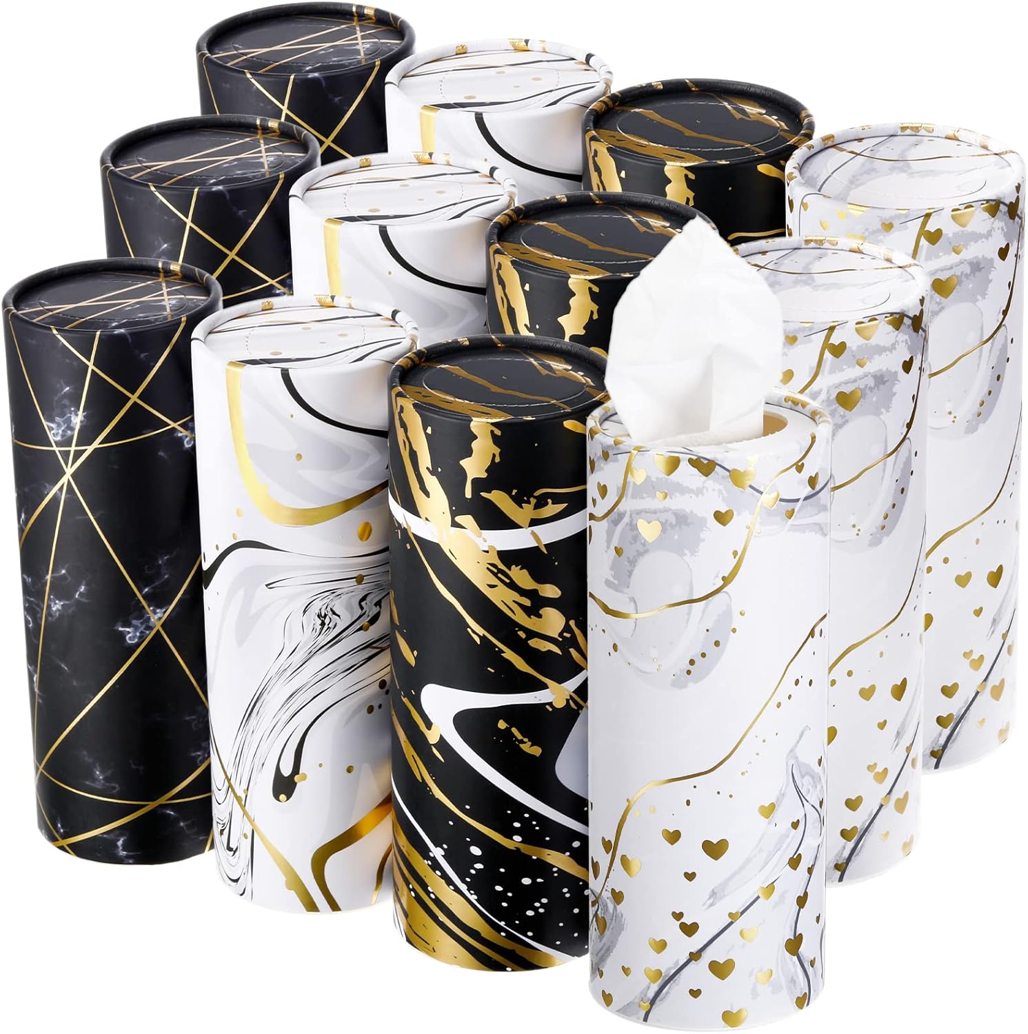 Amazon.com: 12 Pieces Car Tissue Holder with Facial Tissue Bulk Printed ...