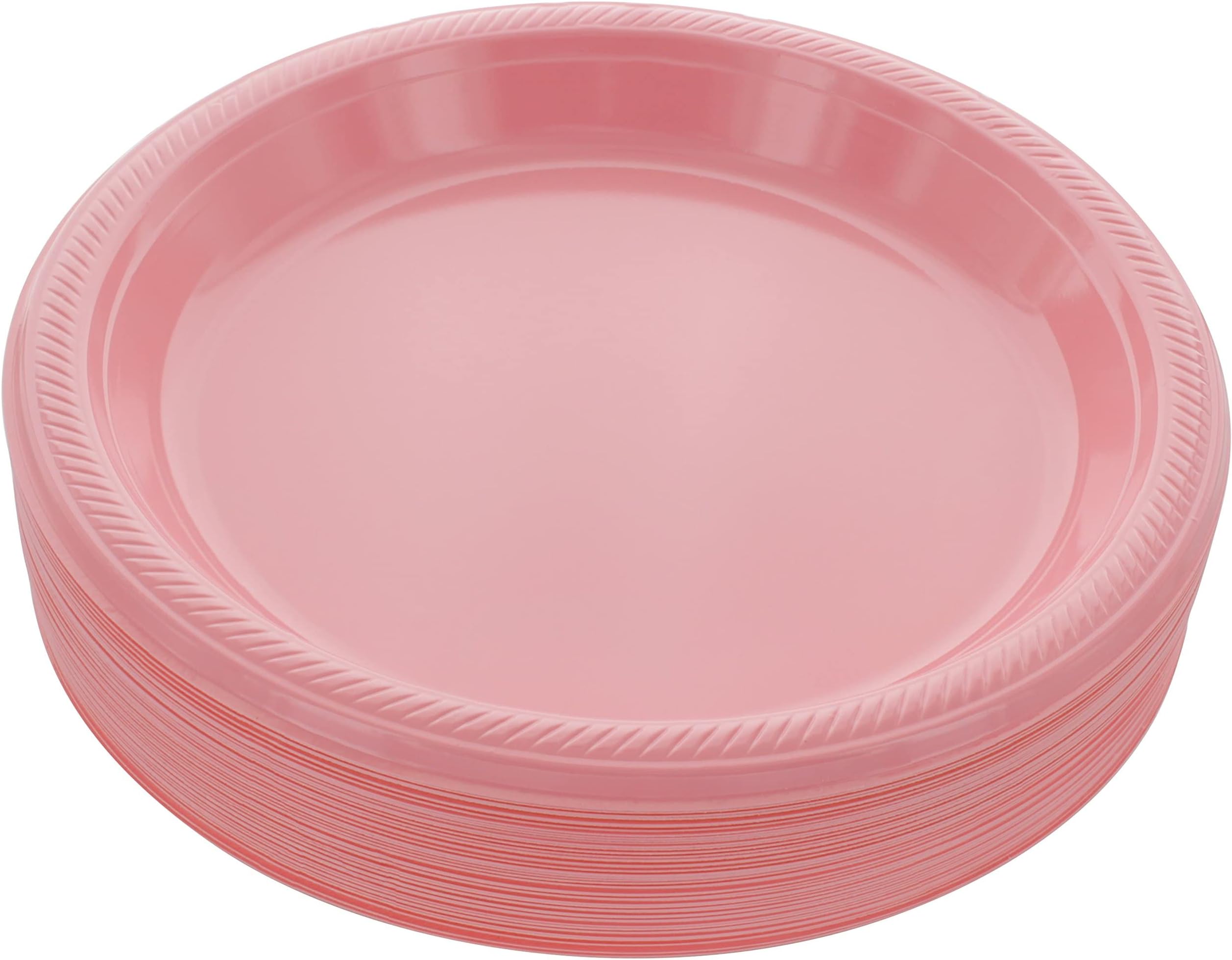 Amazon.com: Vibrant Round Bright Pink Plastic Plates - 10" (Pack of 20 ...