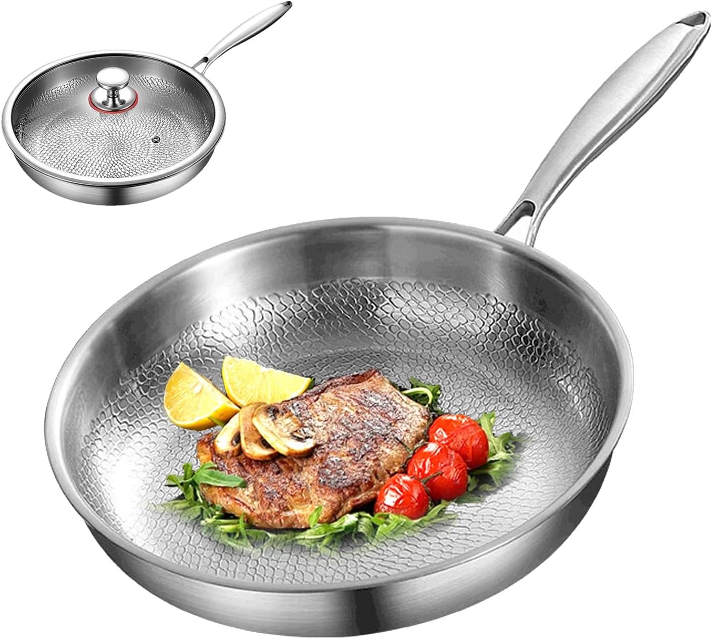 Titanium Hammered Pan Pro, Taima Titanium Nutri Pan with Lid ...