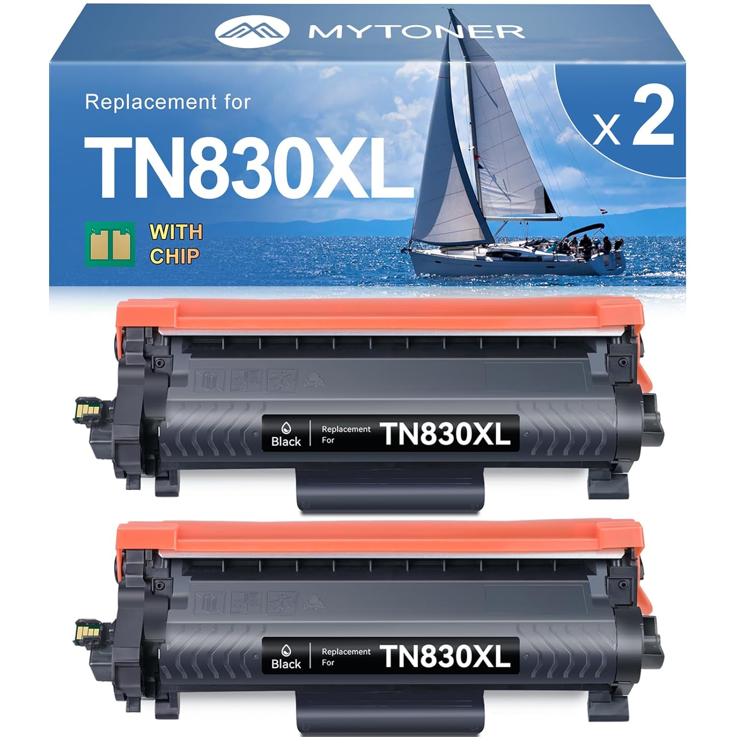 TN830 XL Black Toner Cartridge Replacement for Brother TN830 TN-830 TN ...