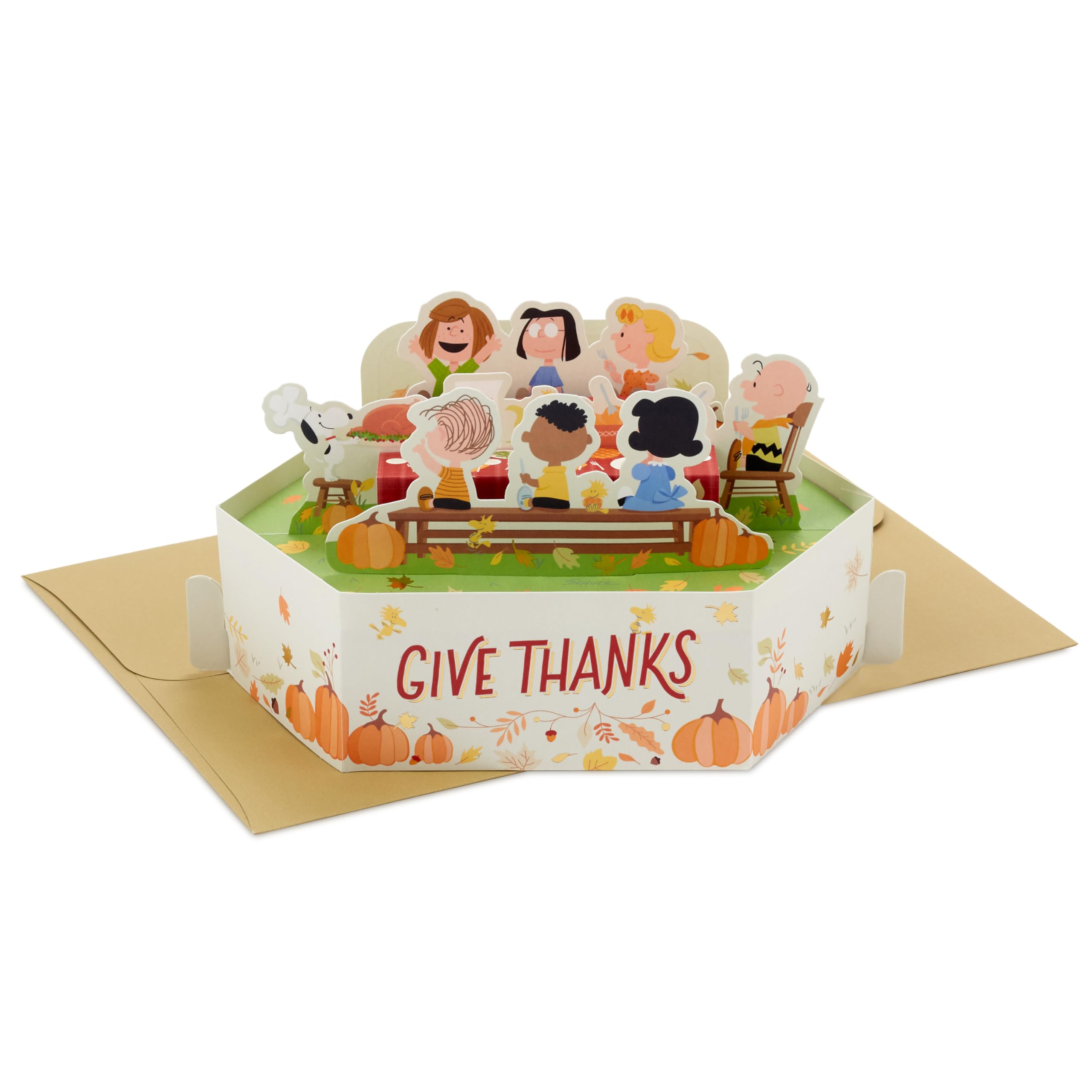 Amazon.com : Hallmark Paper Wonder Peanuts Thanksgiving Pop Up Card ...