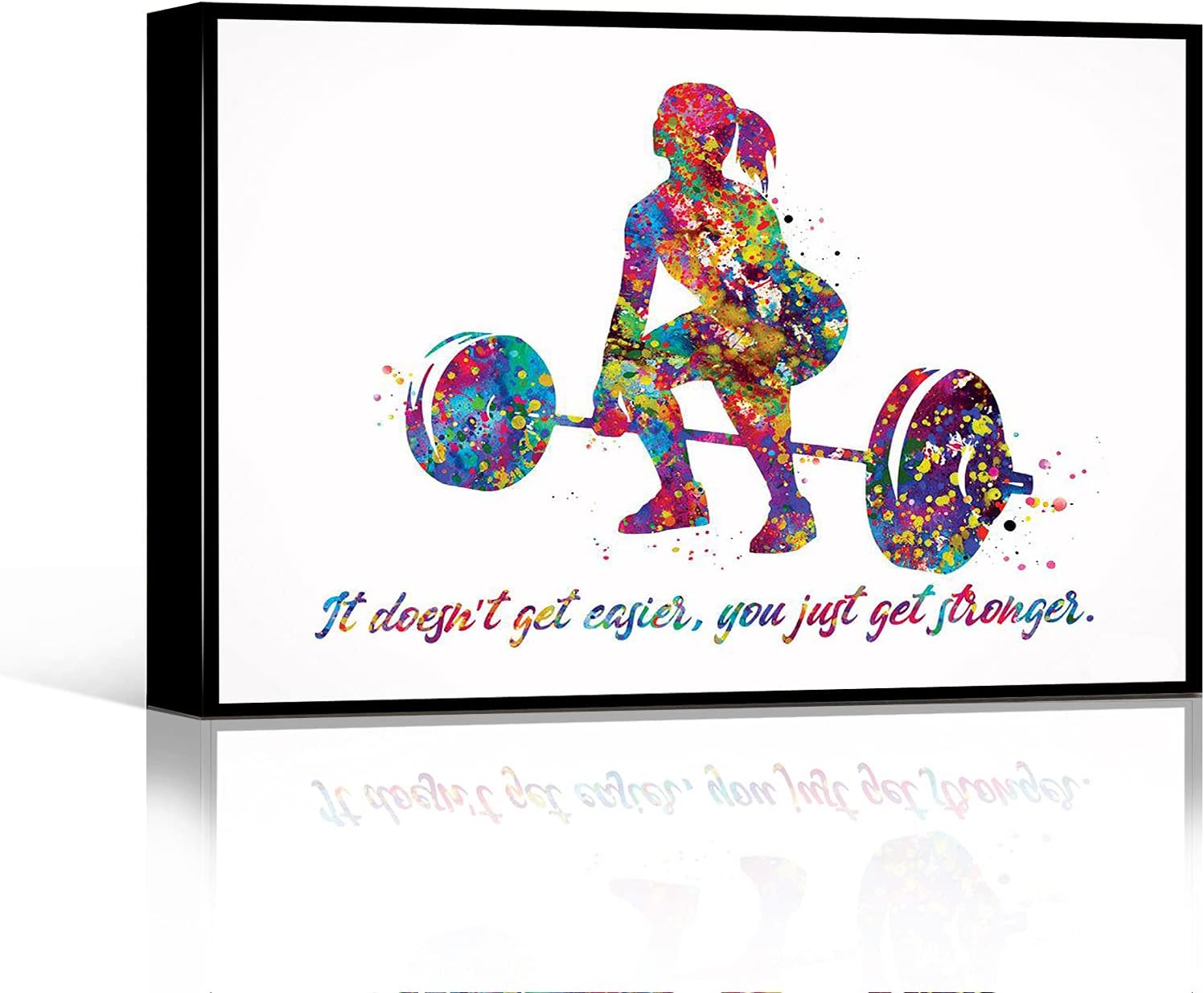 Amazon.com: RainArt ORANGE LIVING ROOM DECOR,Woman Weight Lifter Quote ...