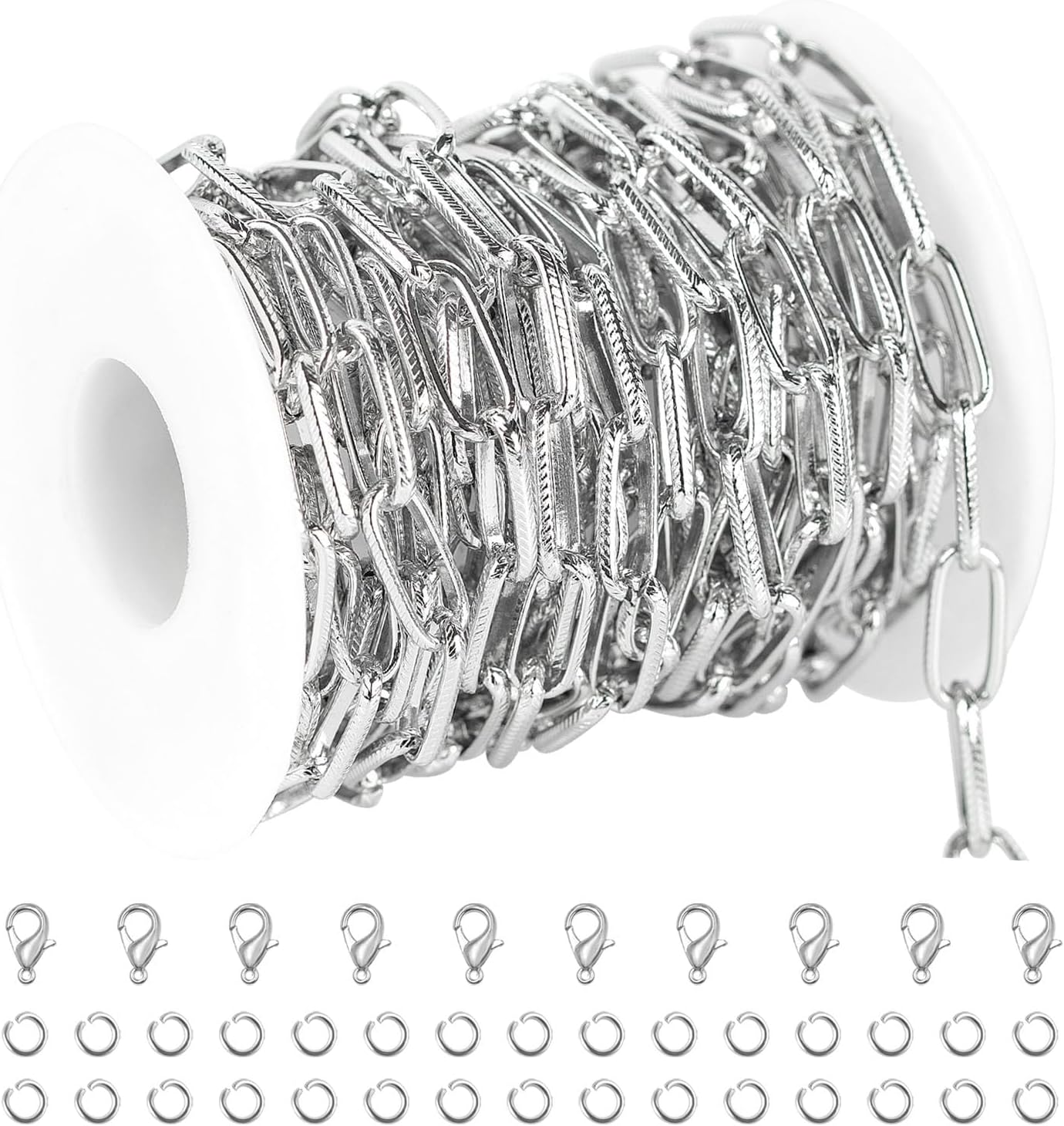 Amazon.com: YOUBEIYEE 16ft/5m Aluminum Jewelry Chains Bulk Embossed ...