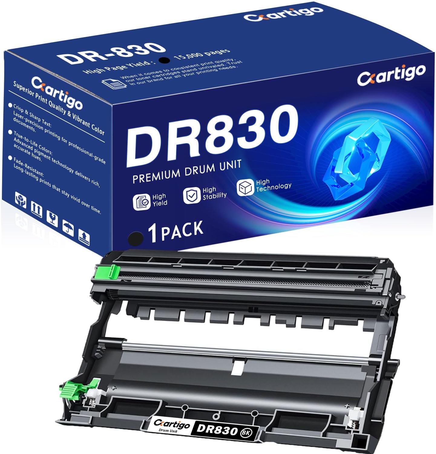 Amazon.com: DR830 Black Drum Unit 1 Pack Replacement for DR-830 DR 830 ...