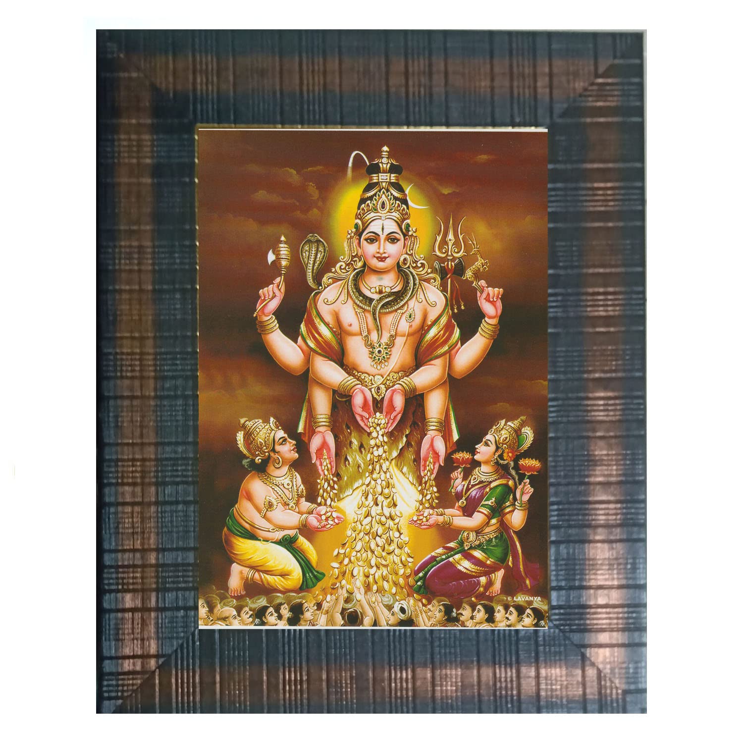 Buy Lord Shiva Giving Money to KUBER and LAXMI Photo Frame with PLEXI ...