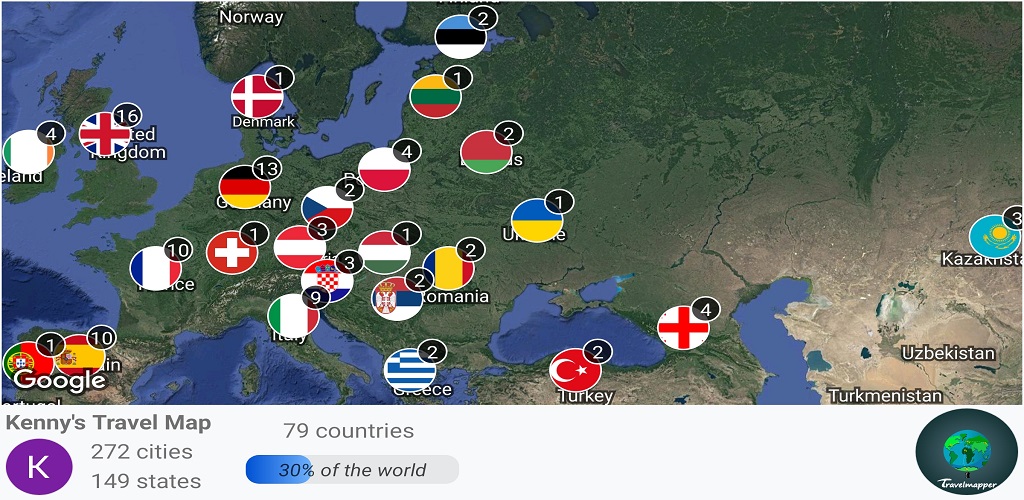 Travel Mapper: Travel Tracker App | Map Of Where I've Been | Travel ...
