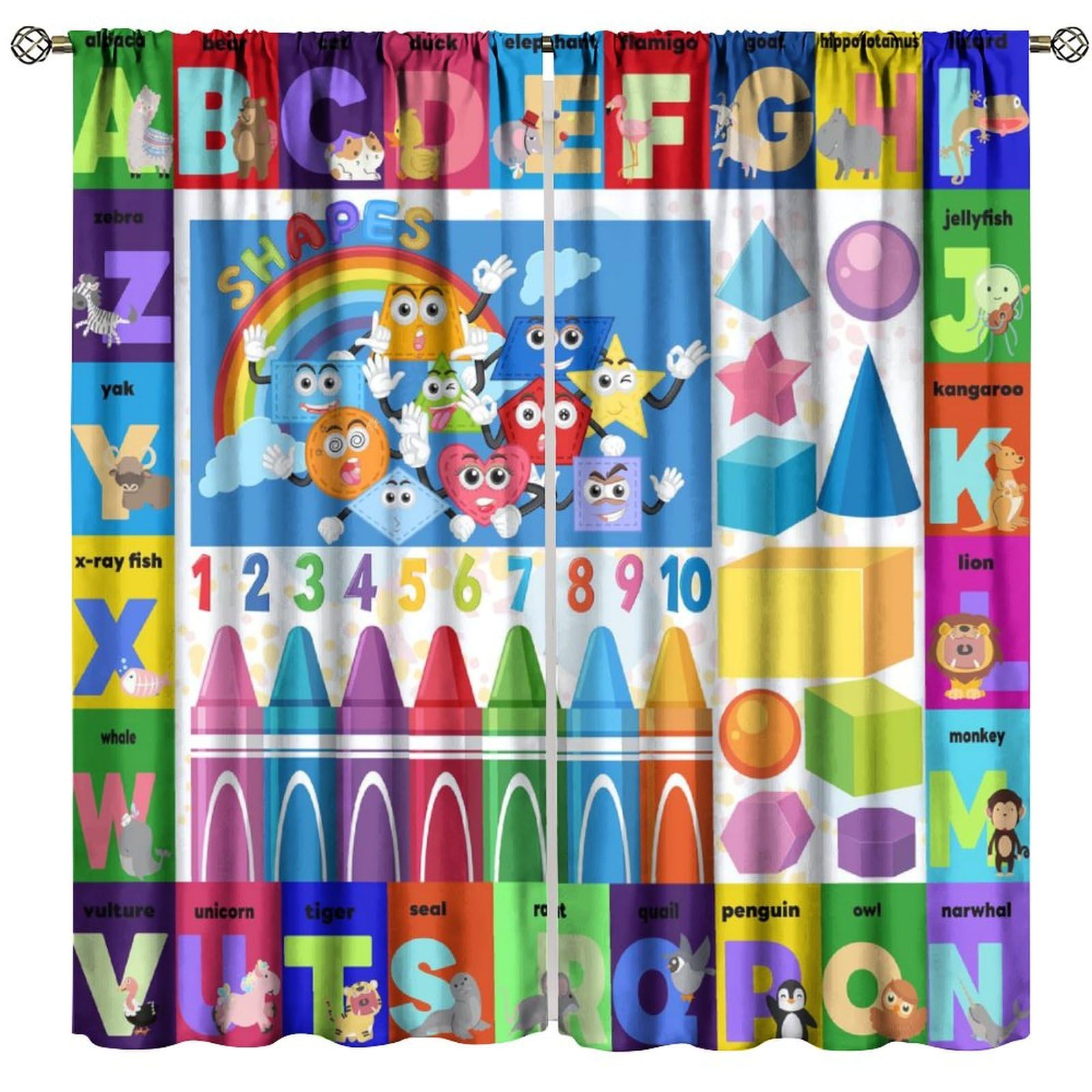 Amazon.com: Colourful ABC Decor Curtains for Classroom,Cartoon Cute ...