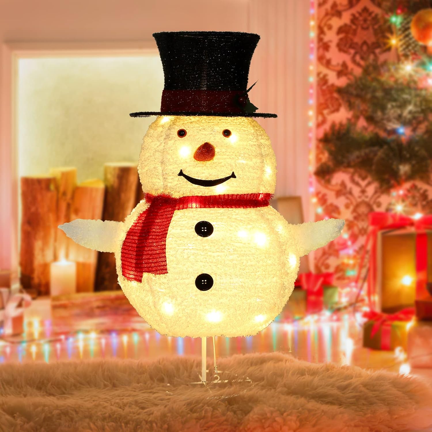 Tacobey LED Snowman 76 cm, Collapsible Snowman Lights Indoor and ...