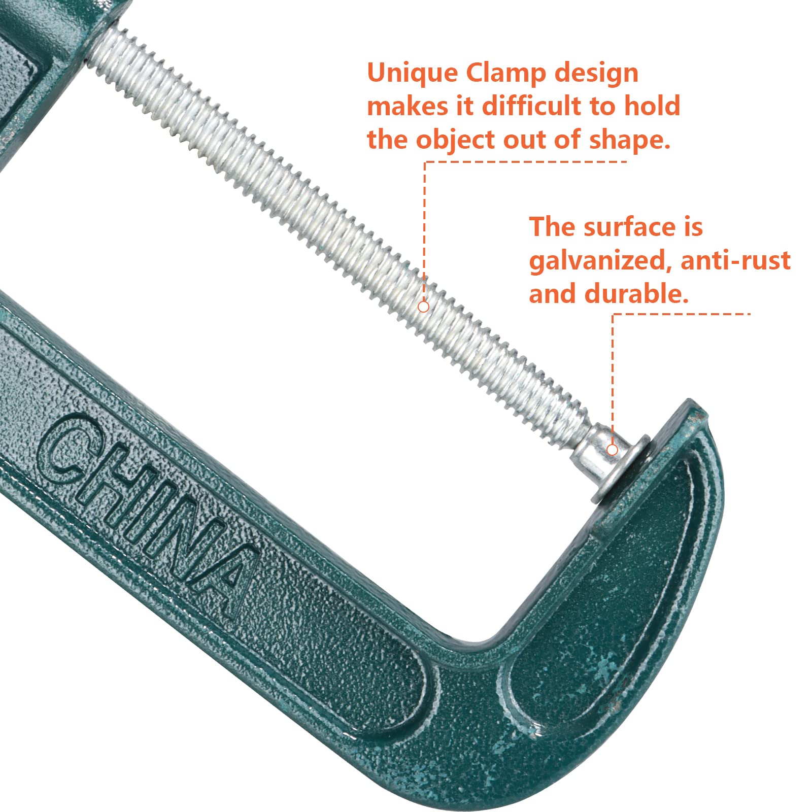 Snapklik.com : Abuff 4 Piece 6 Inch C-Clamp Set - Industrial Strength ...