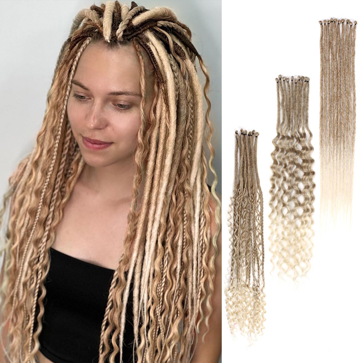 Amazon.com : Lounoke 24 Inch 30 Strands SE Dreadlock Extensions Sets，3 ...