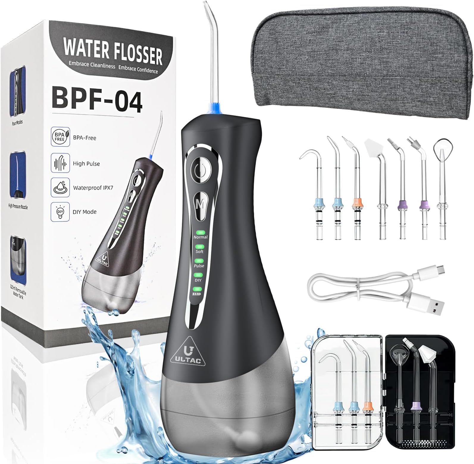 Amazon.com: Portable Water Flosser with 7 Tips - Oral Irrigator Water ...