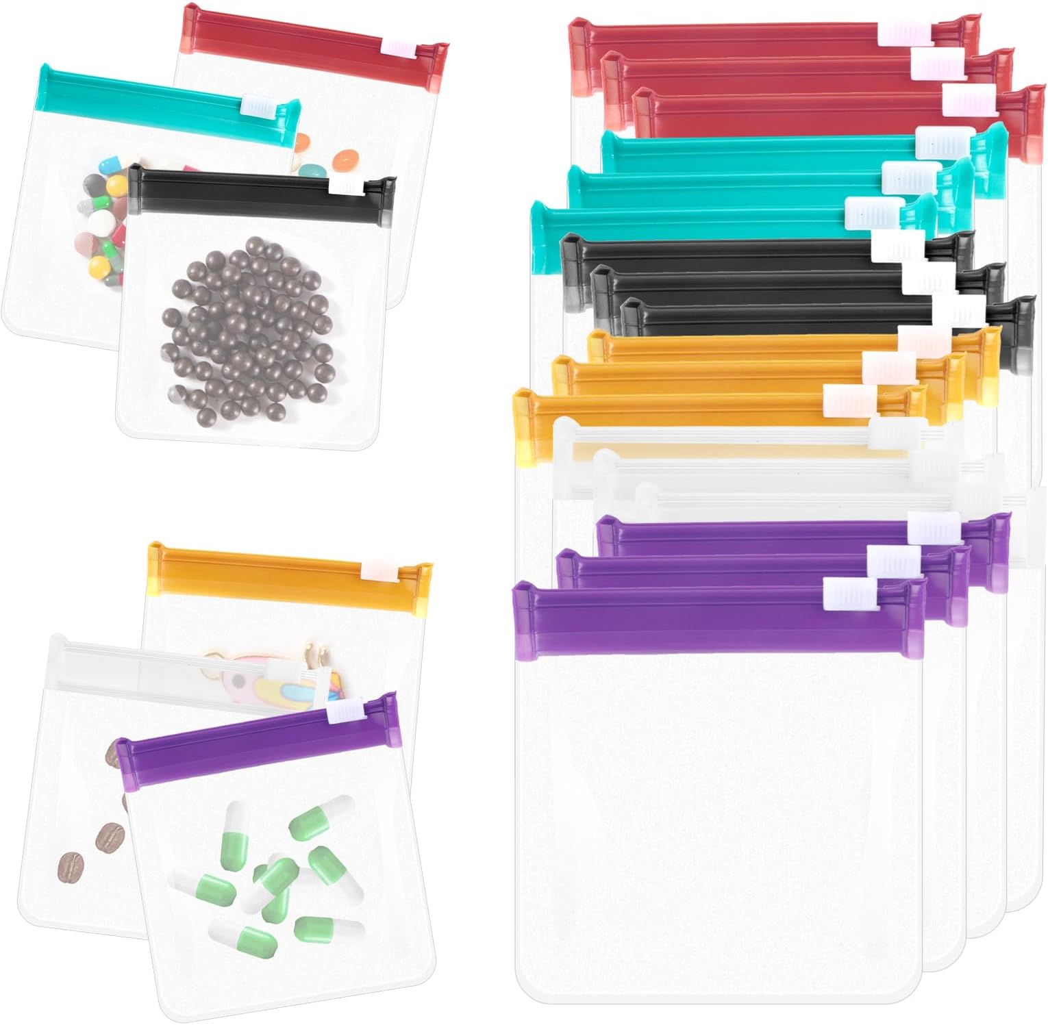 Amazon.com: 18 PCS Pill Pouch Bags Zippered Pill Pouch Set Self Sealing ...