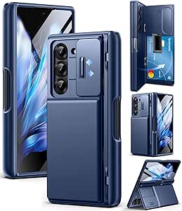 Amazon.com: TONGATE Wallet for Z Fold 6 Case with Glass Screen Protector, [Card Holder]Built-in ...