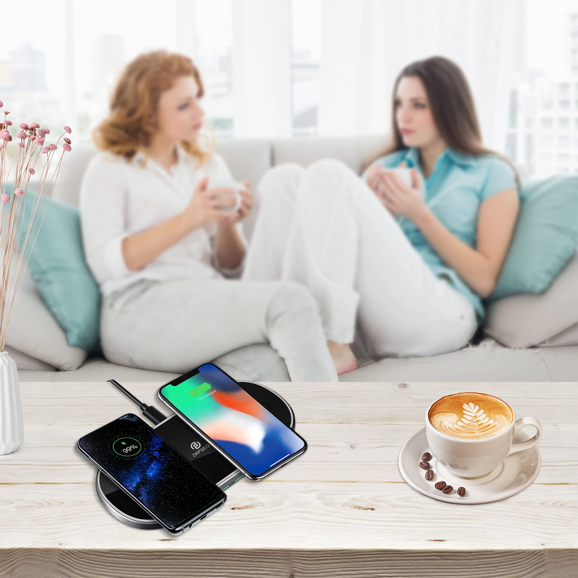 Dual Wireless Charging Mat Fast Wireless Charger iPhone Wireless ...