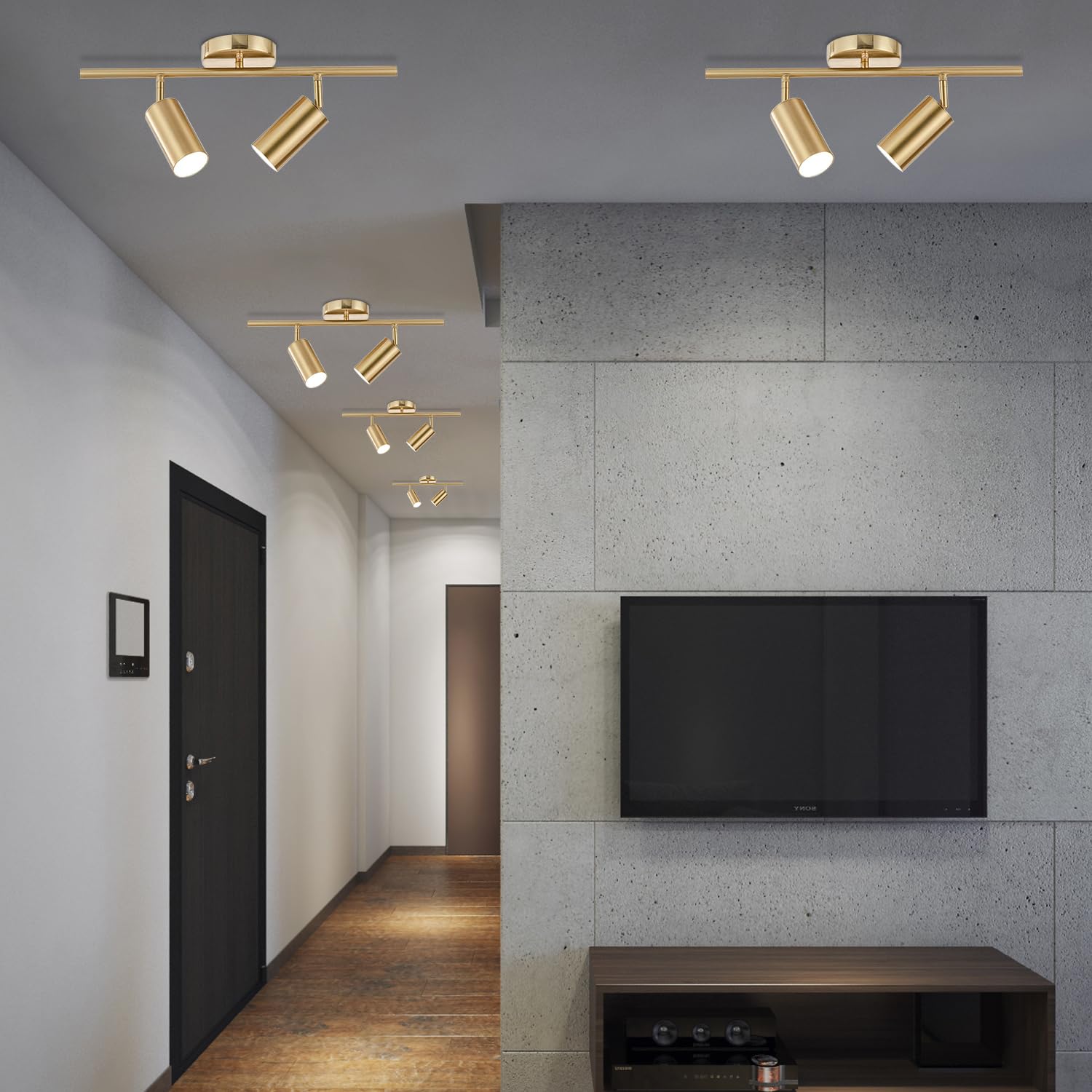 Snapklik.com : Mid Century Modern 2-Lights LED Track Lighting Kit 2 ...