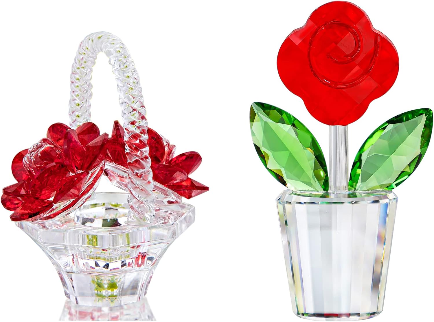 Amazon.com: H&D Red Crystal Flower is Suitable for Home Decoration ...