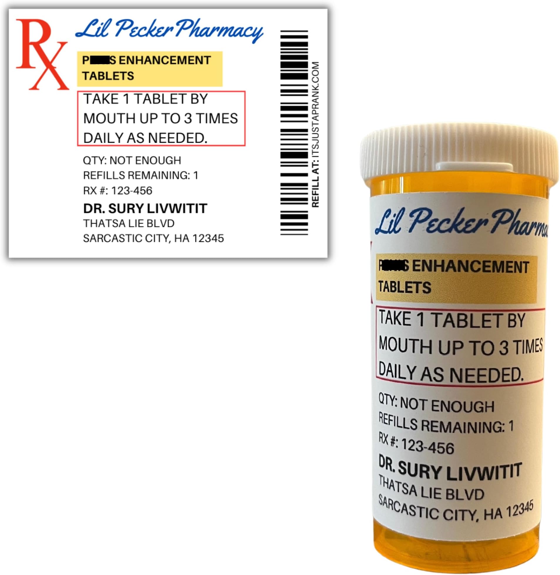 Amazon.com: Funny Joke Enlargement Pill Bottle Prank - Gag Gifts for ...