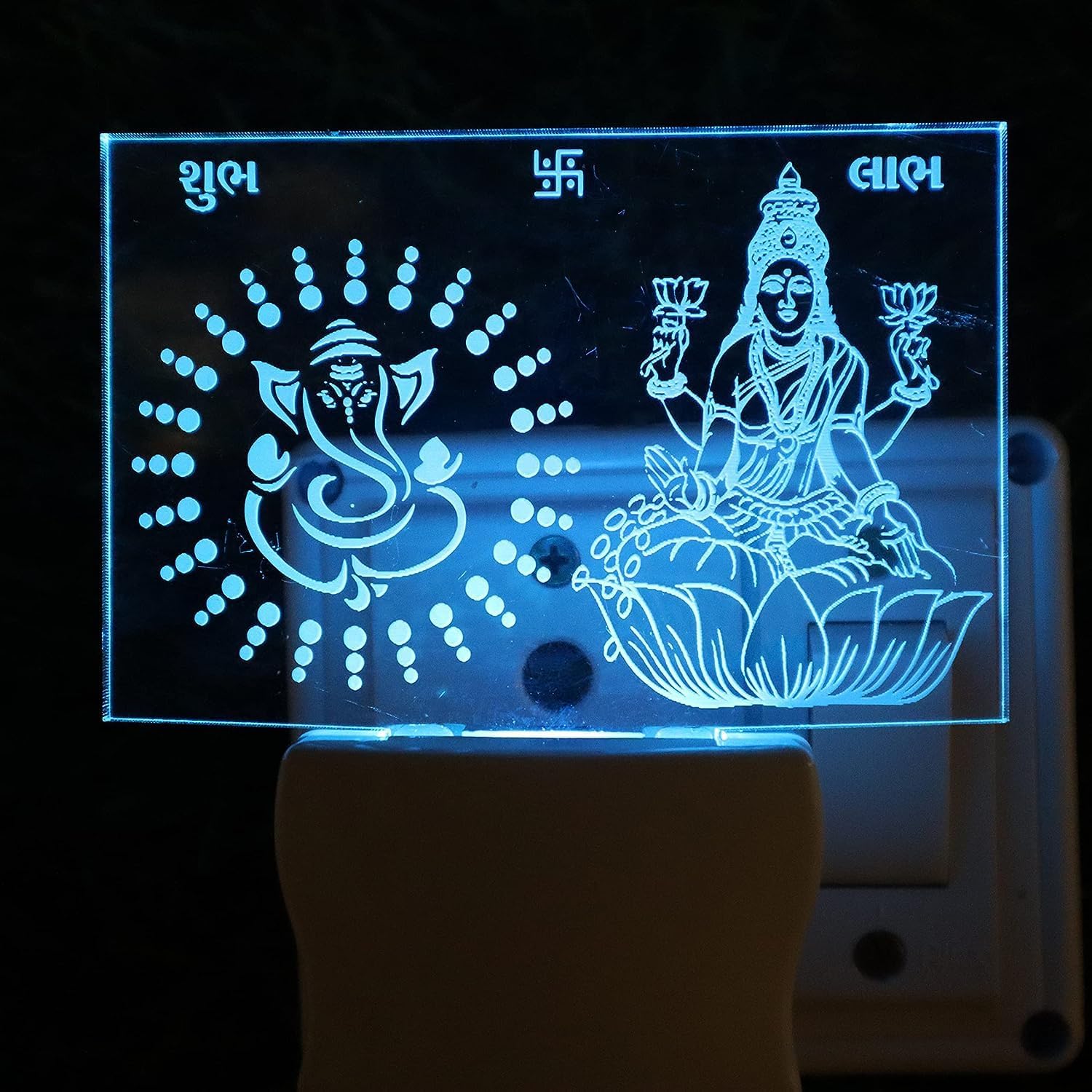 Buy Talgo GANESH LAXMI 3D Optical Illusion Acrylic Night Lamp, 7 Colors ...