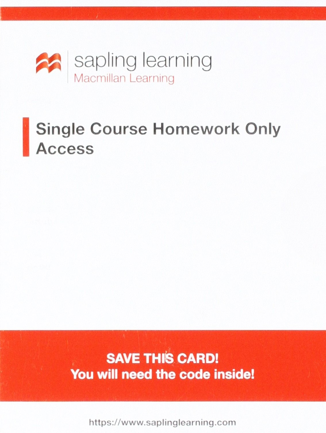 Sapling Homework for Biochemistry (Single-Term Access): Sapling ...