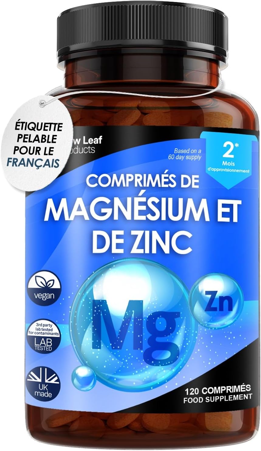 Citrate de Magnesium 516mg - 120 Comprimés - Complement Alimentaire Zinc Magnesium Favorise la ...