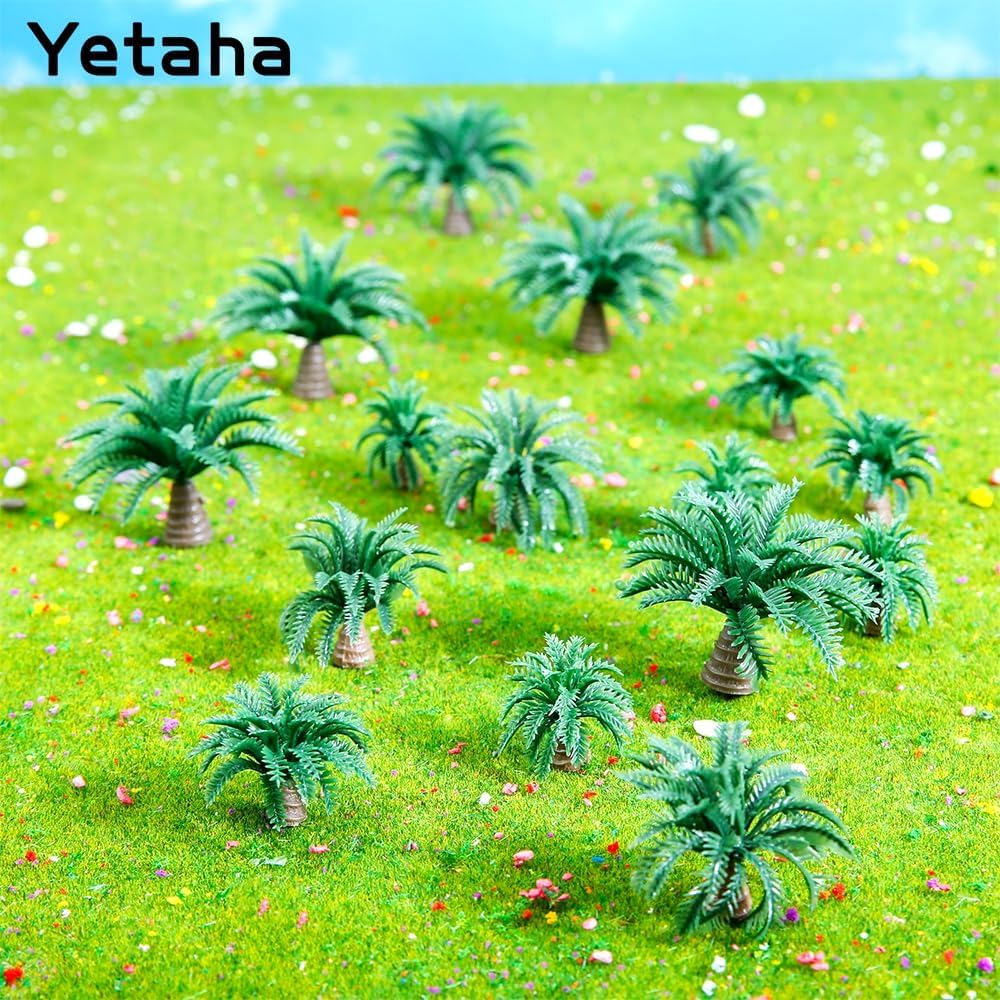 Yetaha 20PCS Mini Coconut Model Trees, Miniature Palm Trees Model ...