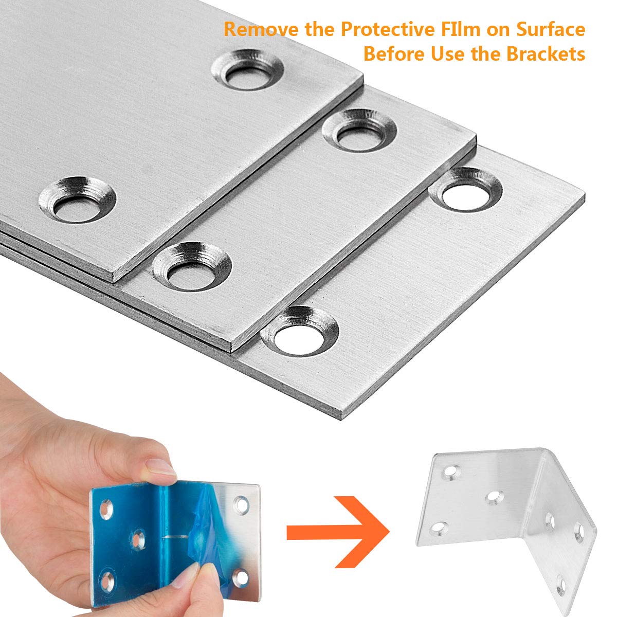 Snapklik.com : 22Pcs Stainless Steel Corner Brackets 2"x2"x2" Heavy ...