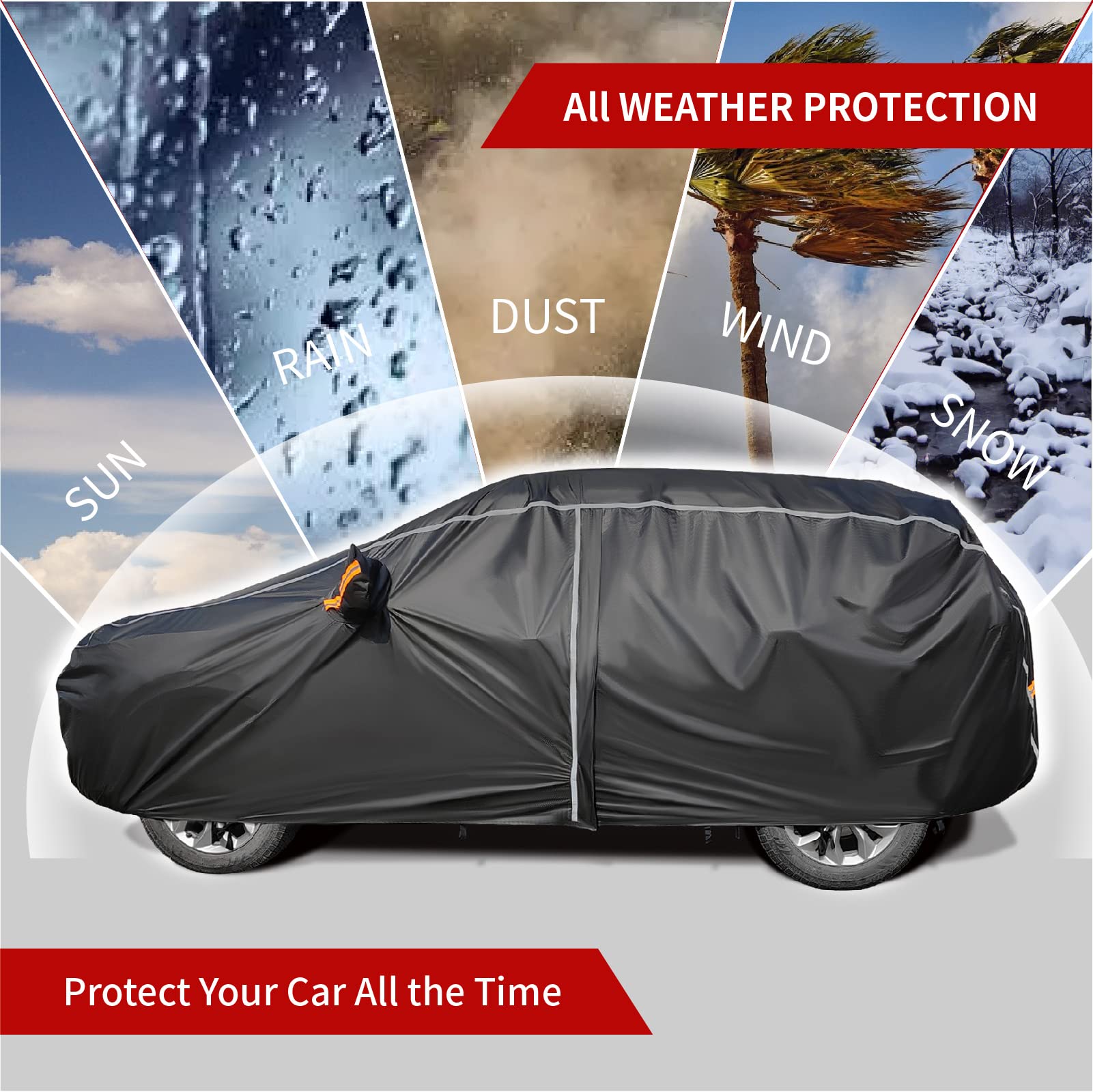 WMCHEYI SUV Car Cover Waterproof All Weather,Multi-Layer Anti-Scratch ...