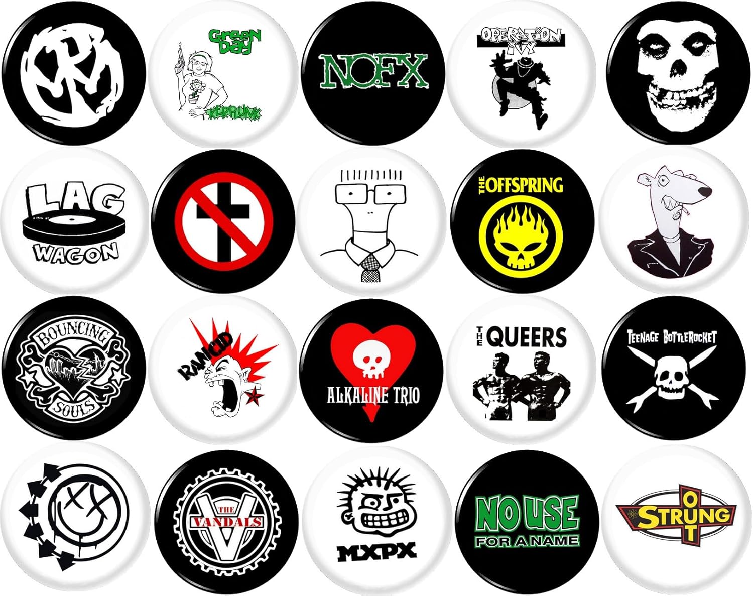 Amazon.com: Generic 20 x Pop Punk pins button set of 20 1""inch (25mm ...