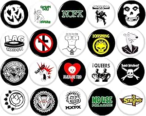 Amazon.com: Generic 20 x Pop Punk pins button set of 20 1""inch (25mm ...