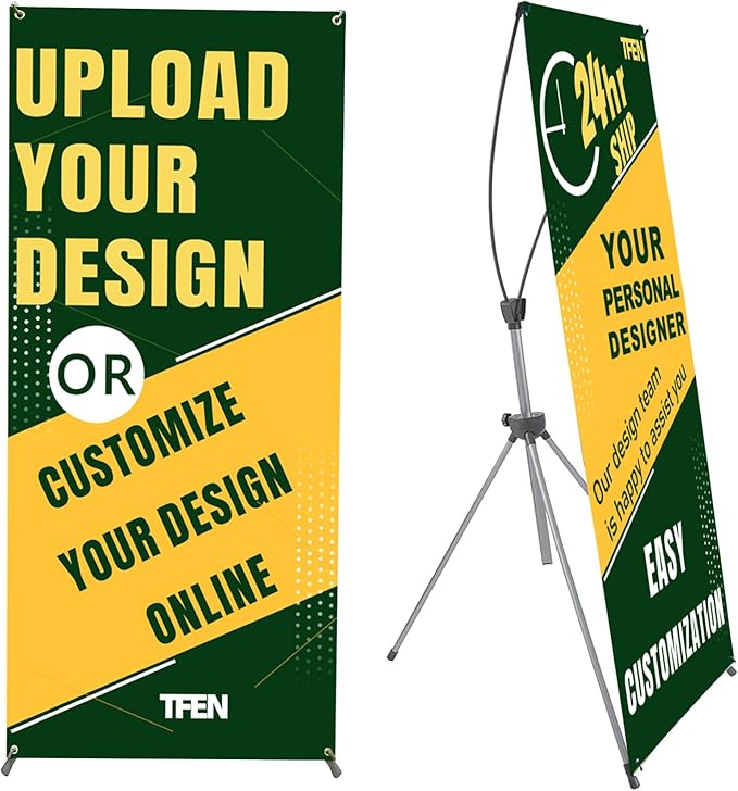 Amazon.com: TFEN - Custom X Banner 23" x 63" including Banner Printing ...