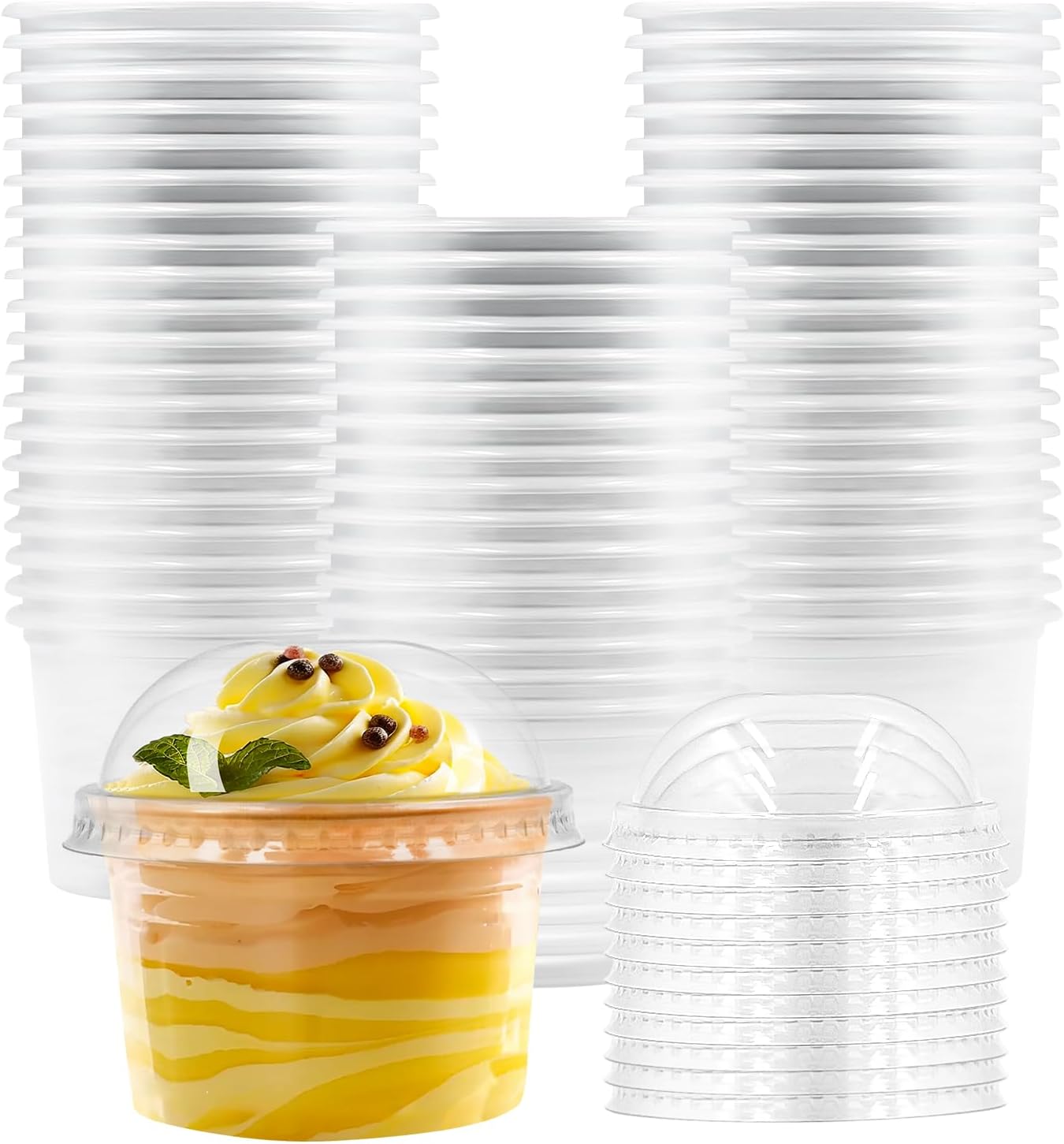 Amazon.com: Dingion 200 Pack 5oz Clear Plastic Cups Bulk Dessert ...