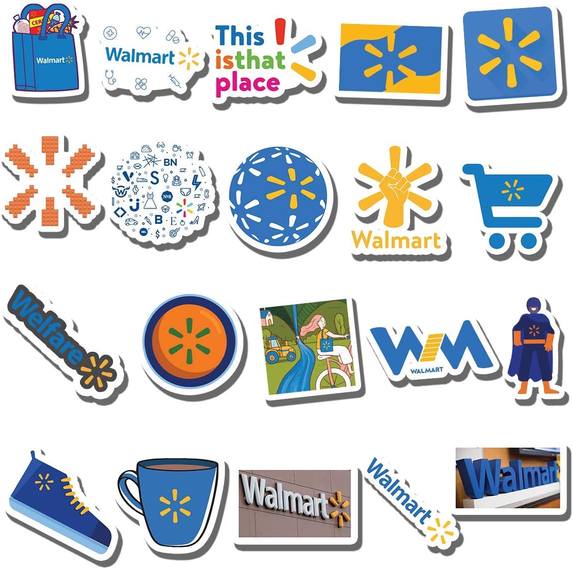 Amazon.com: 20 PCS Stickers Pack Walmart Aesthetic Logo Vinyl Colorful ...