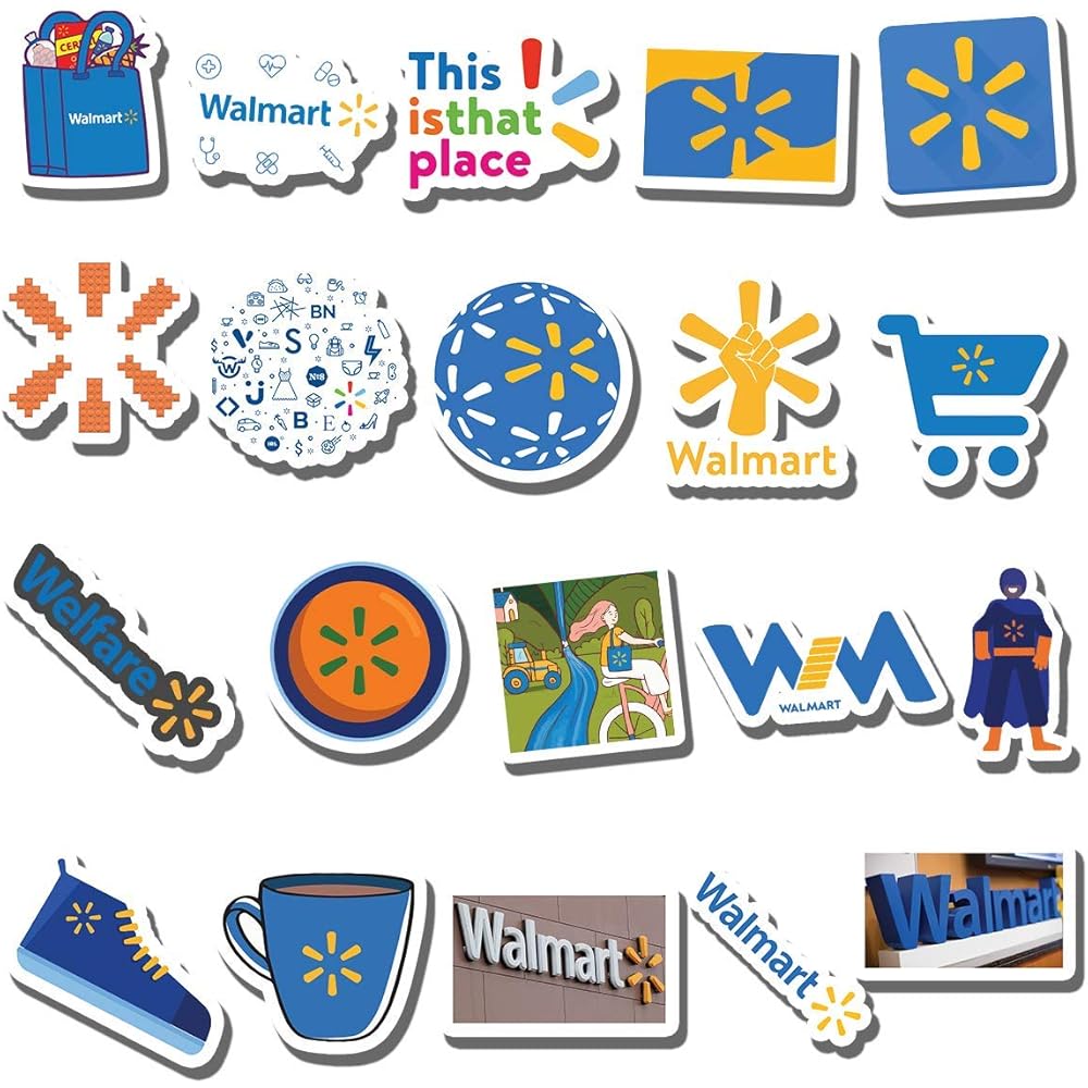 $4/mo - Finance 20 PCS Stickers Pack Walmart Aesthetic Logo Vinyl ...