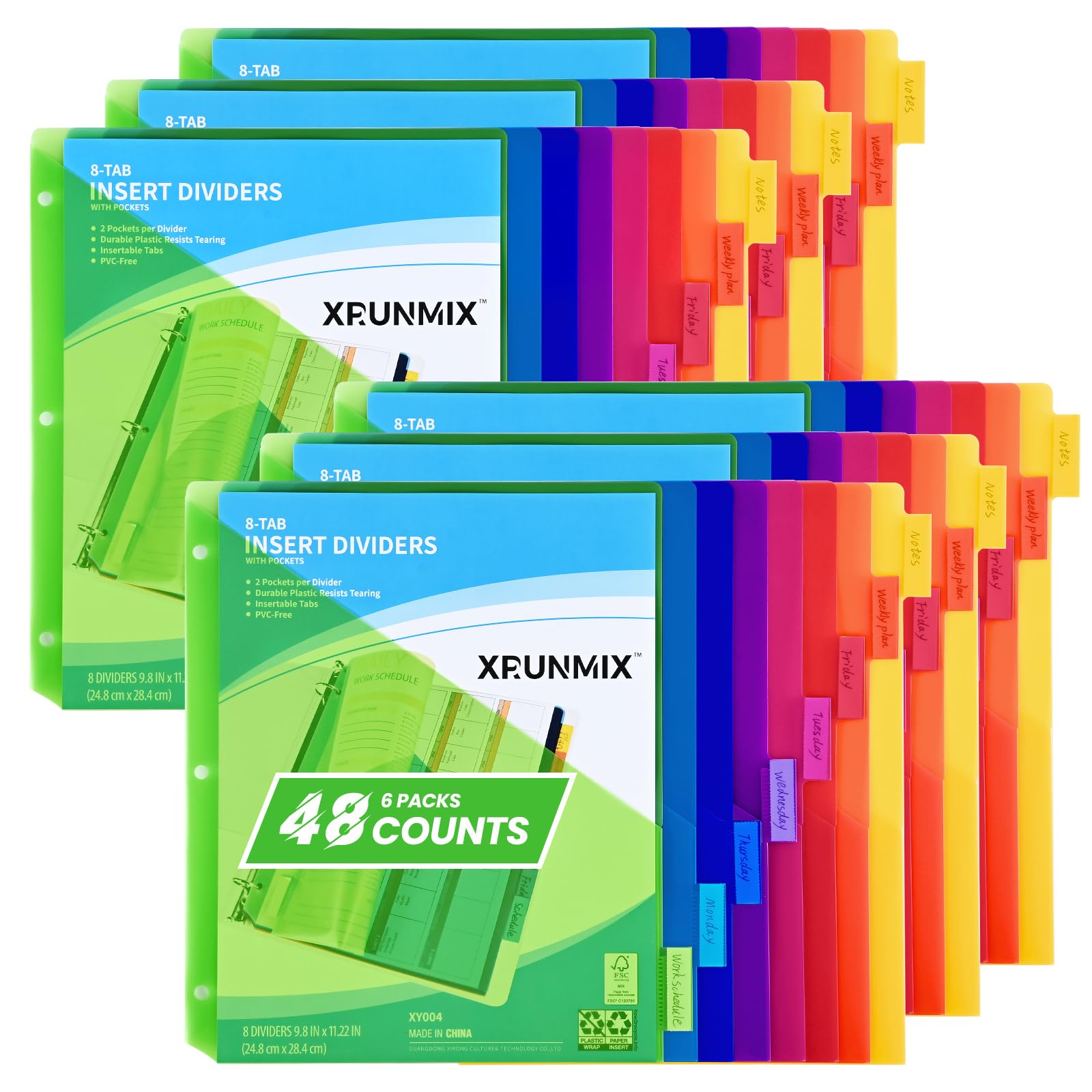 Snapklik.com : 8-Tab Binder Dividers - Index Pockets Divider For 3 Ring ...