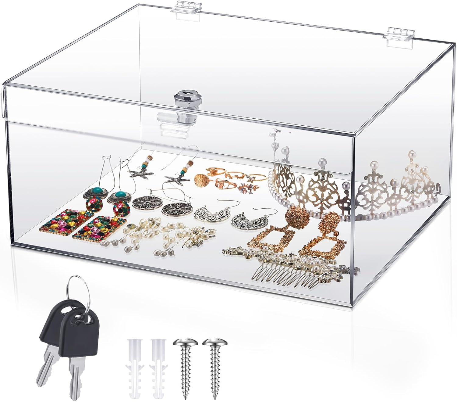 Amazon.com: Wonderjune Clear Acrylic Locking Display Case with Keys ...
