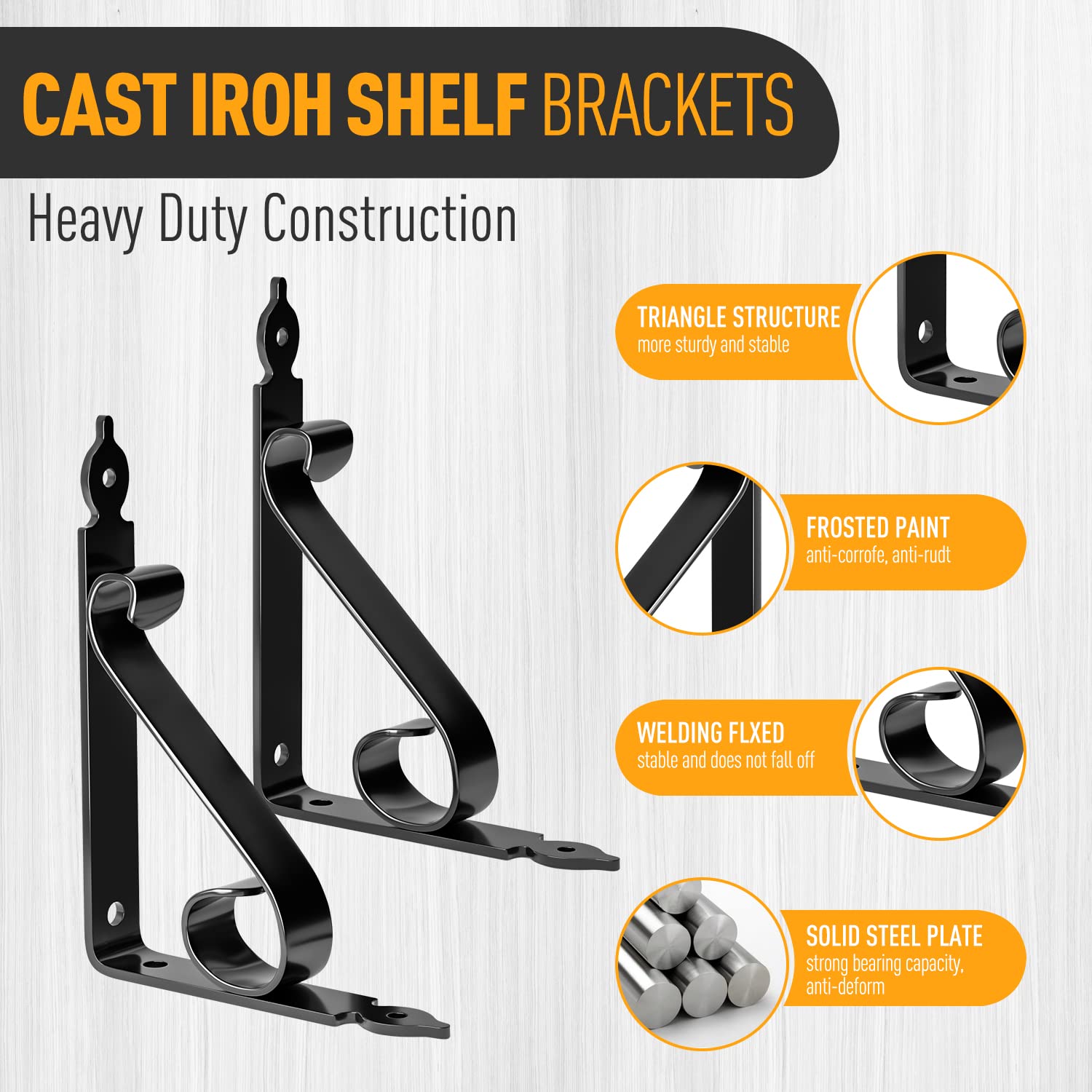 Snapklik.com : Decorative Shelf Brackets,6inch Wall Mounted Floating ...