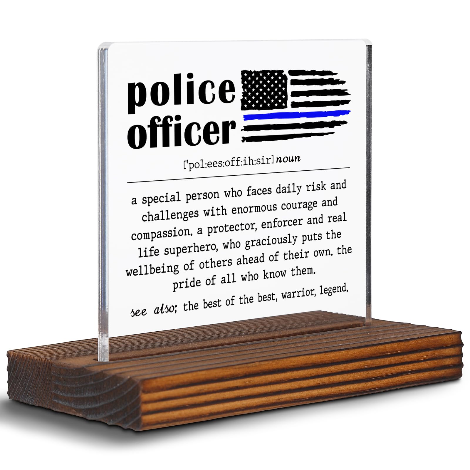 Amazon.com: Police Officer Gift Clear Desk Decorative Sign, Police ...