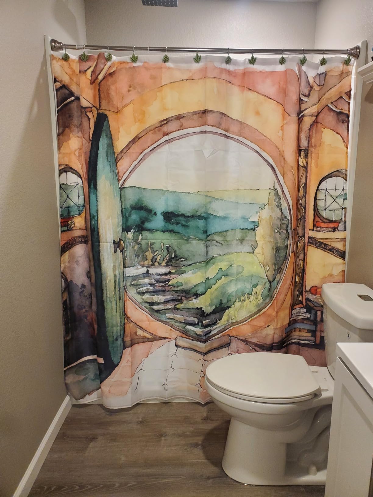 Amazon.com: Fuortia Hobbit Shower Curtain Lord of Rings Fabric Shower ...